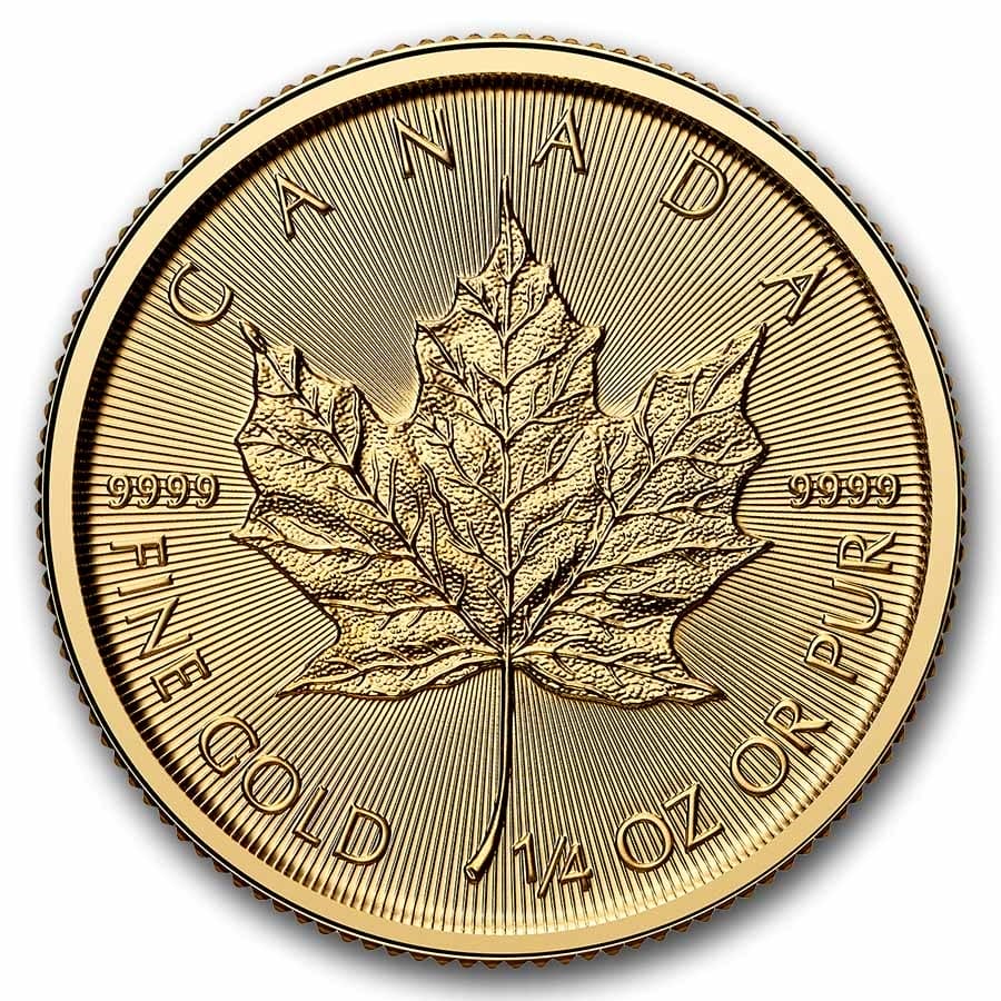 1/4 Oz Gold Coin 2025 Canadian Gold Maple Leaf (BU) | New York Gold Co